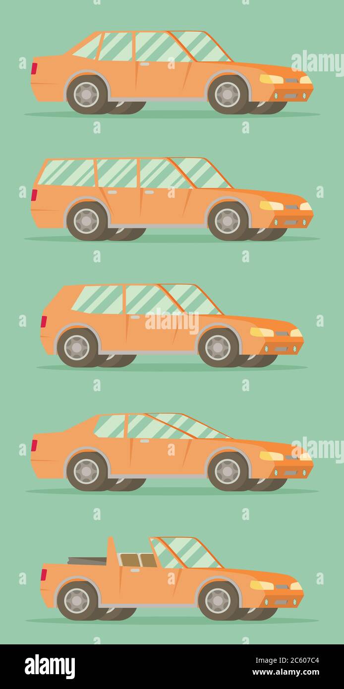 set of cars, vector flat style Stock Vector Image & Art - Alamy