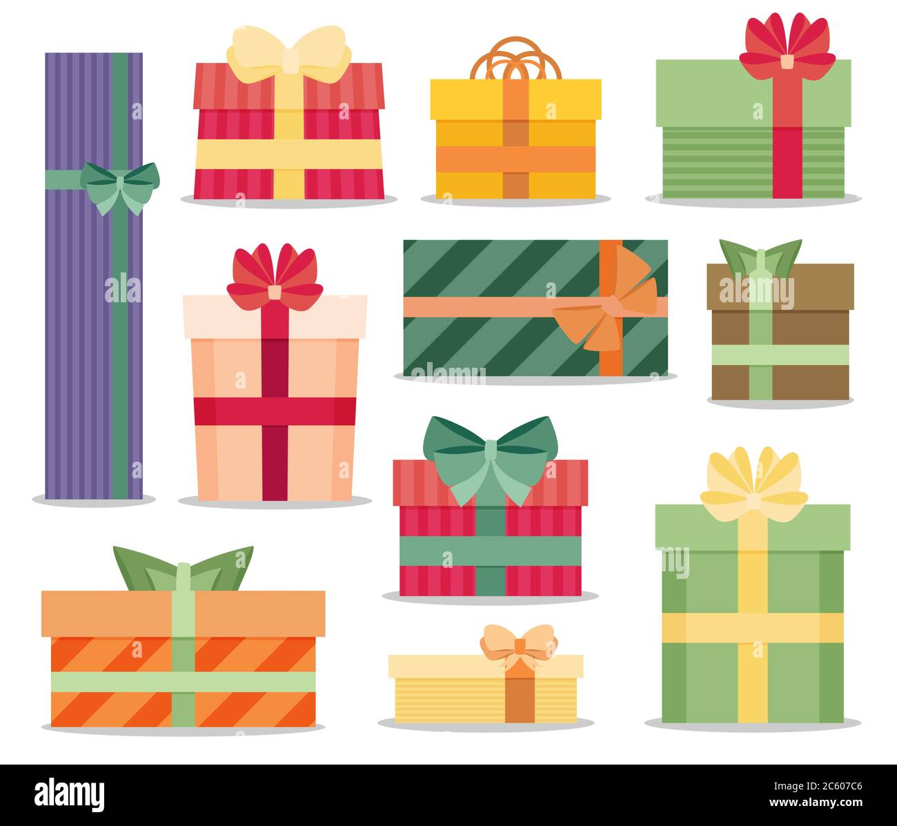 Vector set of different gift boxes. Flat design Stock Vector Image ...