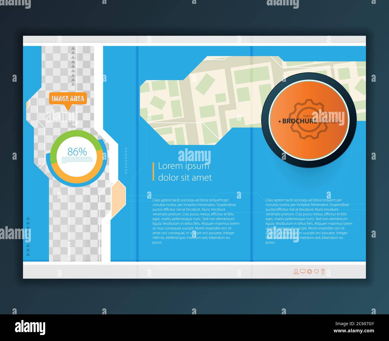 Vector modern tri-fold brochure design template Stock Vector Image ...