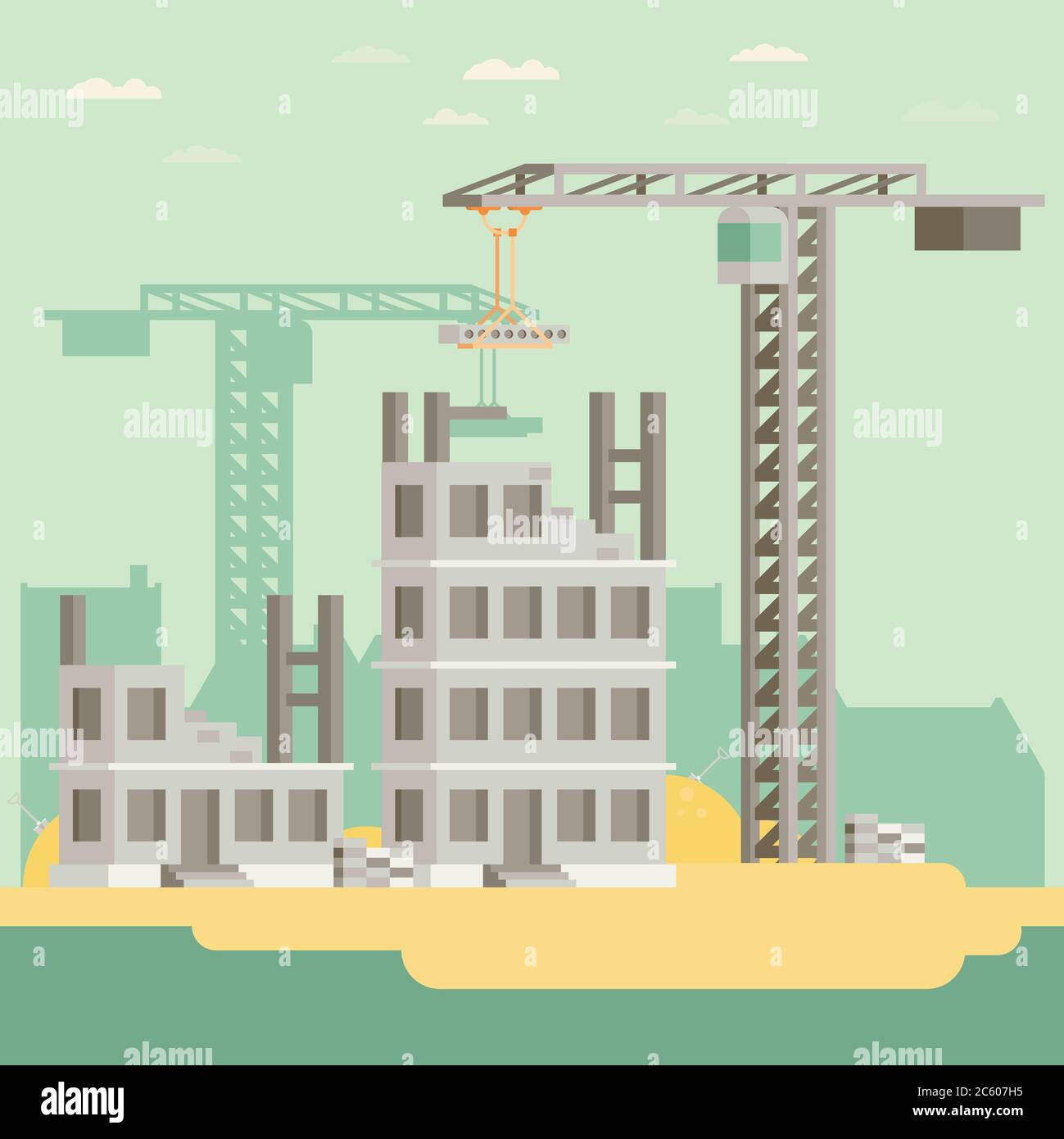 Building a house. Vector flat illustration Stock Vector Image & Art - Alamy