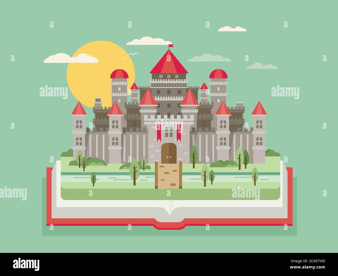 Fairy-tale Castle. Vector Flat Illustration Stock Vector Image & Art ...