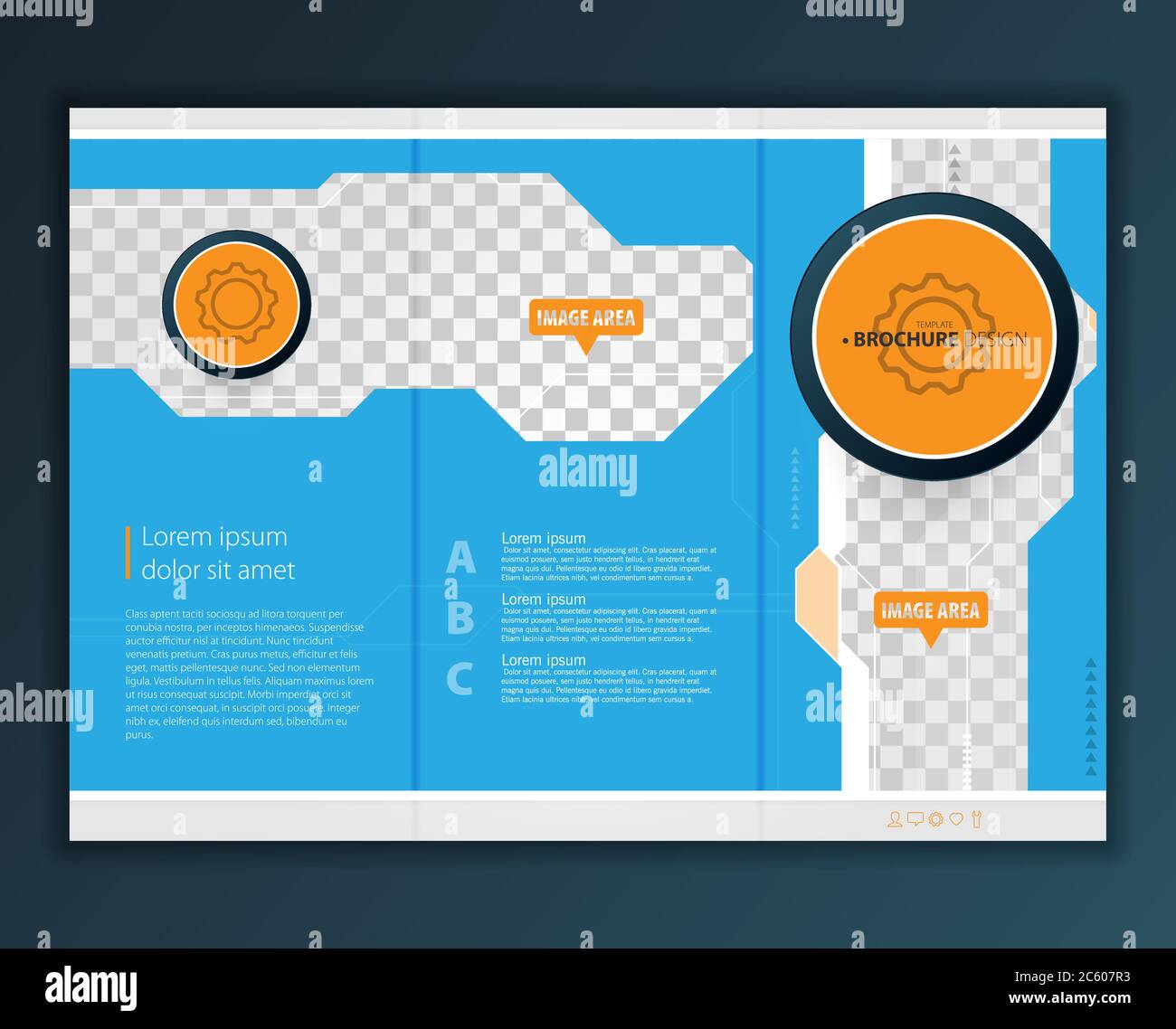 Vector modern tri-fold brochure design template Stock Vector Image ...