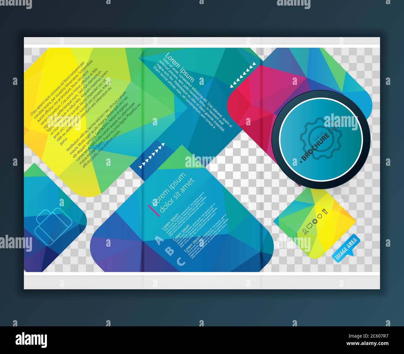 Vector modern tri-fold brochure design template Stock Vector Image ...