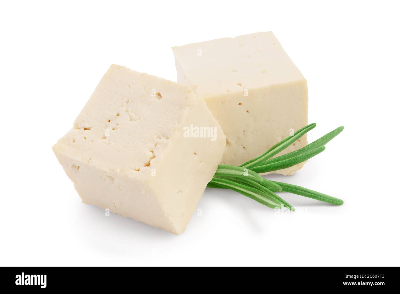diced tofu cheese isolated on white background with clipping path and ...