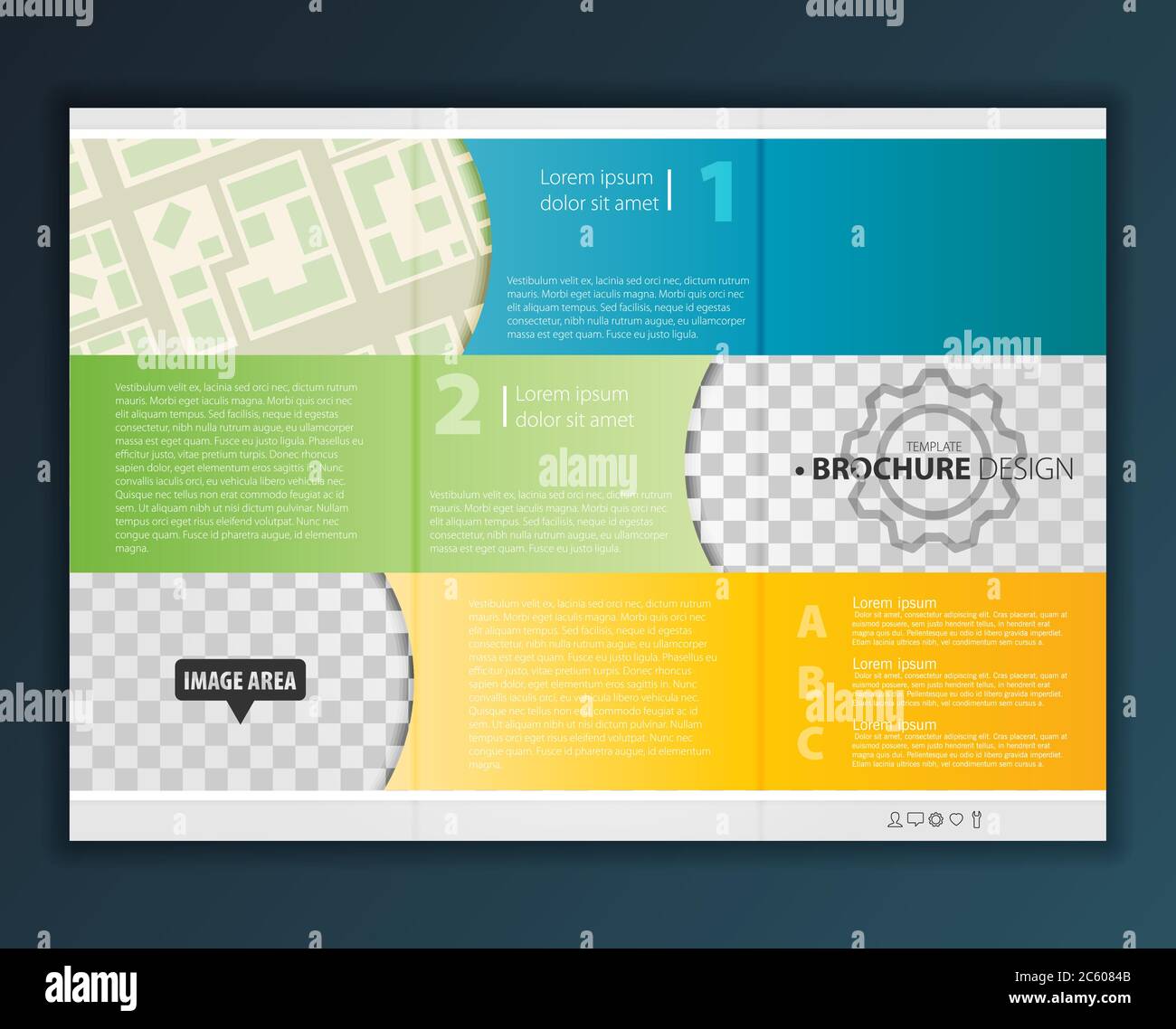 Vector modern tri-fold brochure design template Stock Vector Image ...