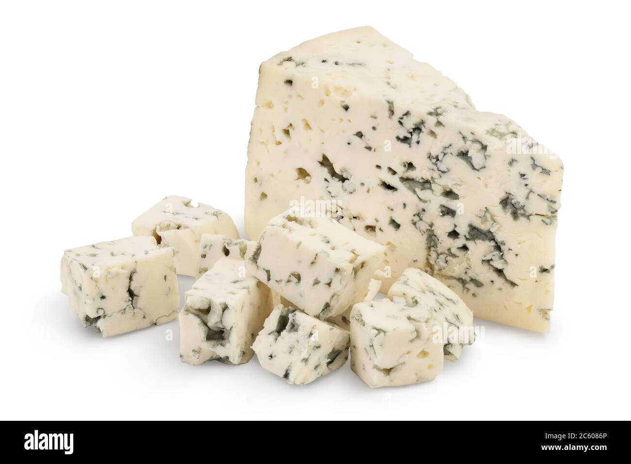 Blue cheese isolated on white background with clipping path and full ...