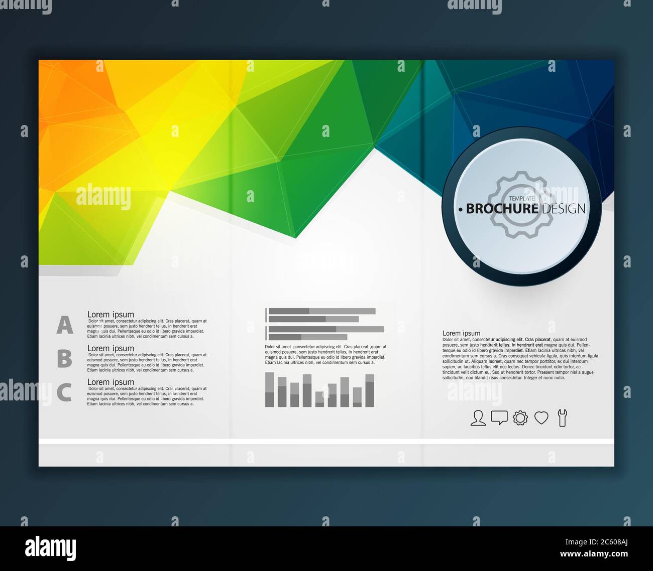 Vector modern tri-fold brochure design template Stock Vector Image ...