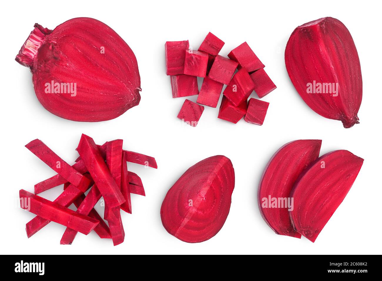 beetroot slices isolated on white background with clipping path and ...