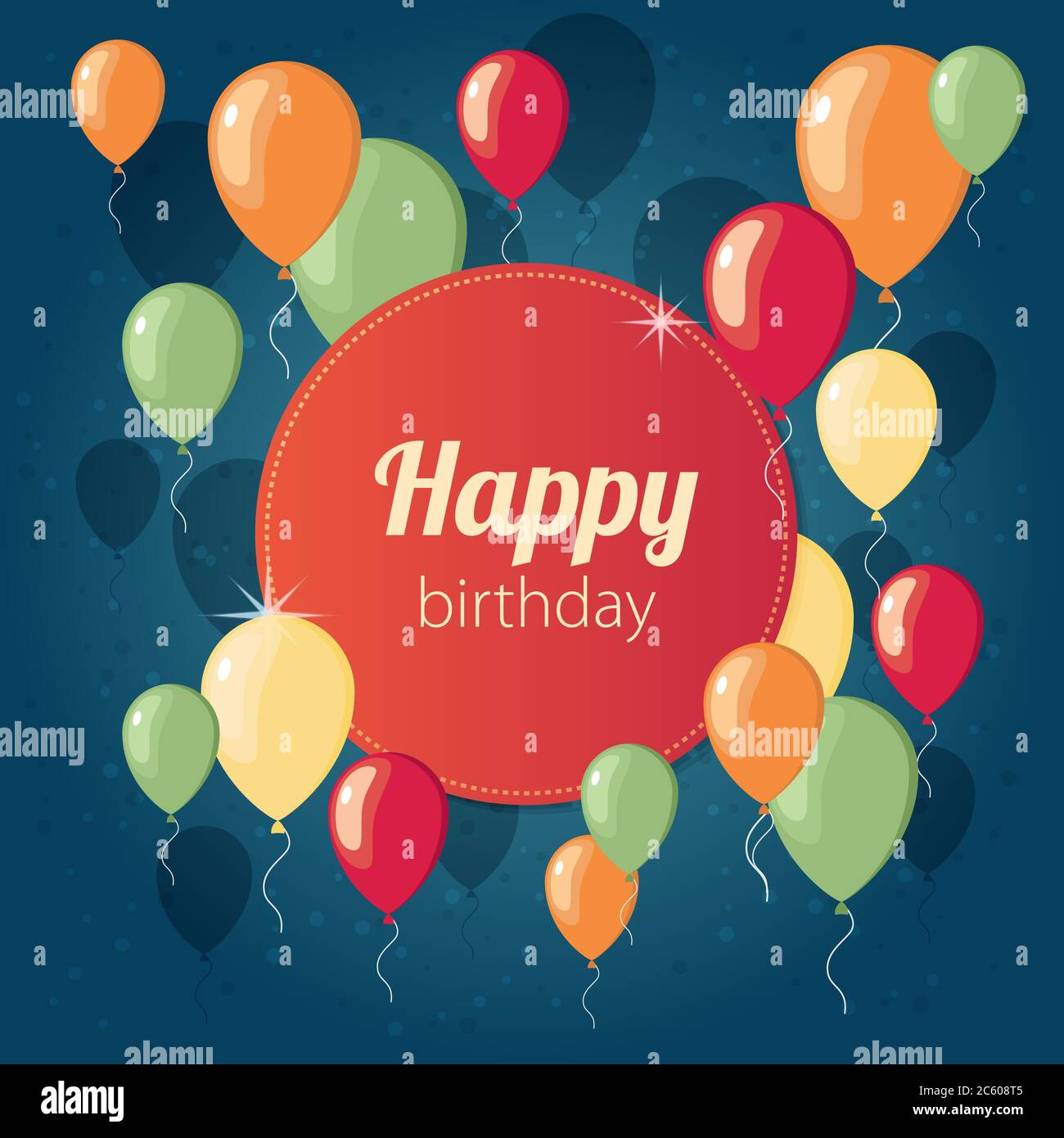 Colorful birthday background in flat design style Stock Vector Image ...