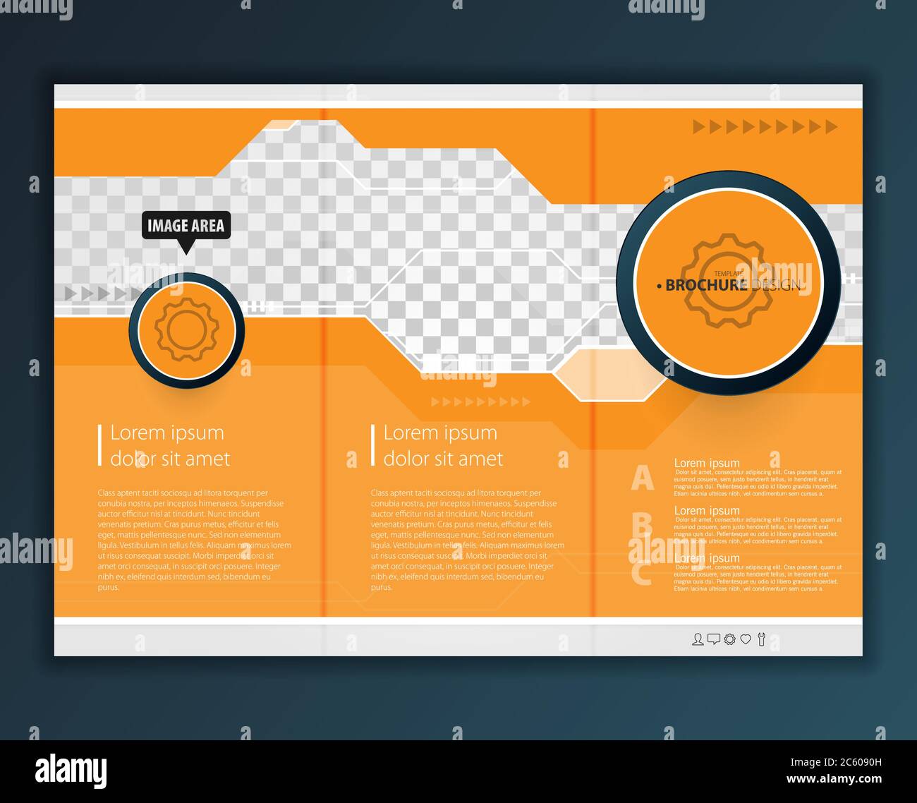 Vector modern tri-fold brochure design template Stock Vector Image ...