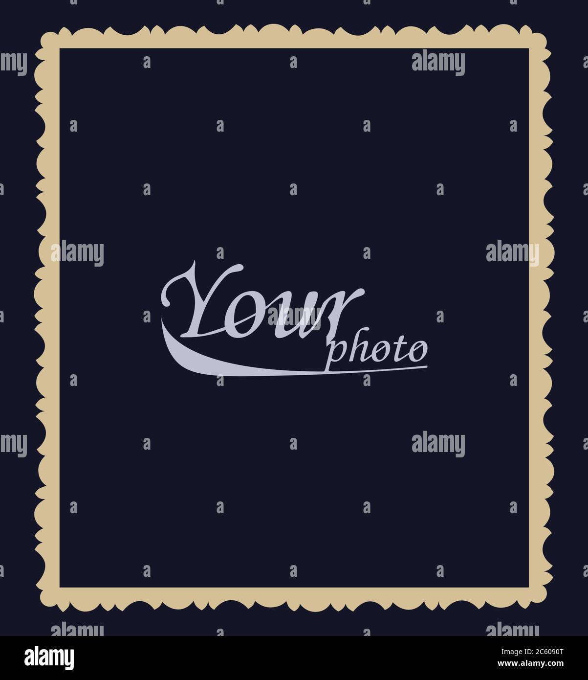 Antique old photo frame. Illustration classic vintage style Stock ...