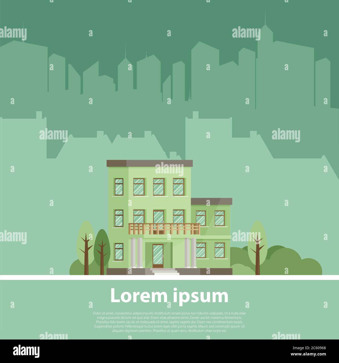 Flat Residential House. Vector illustration Stock Vector Image & Art ...