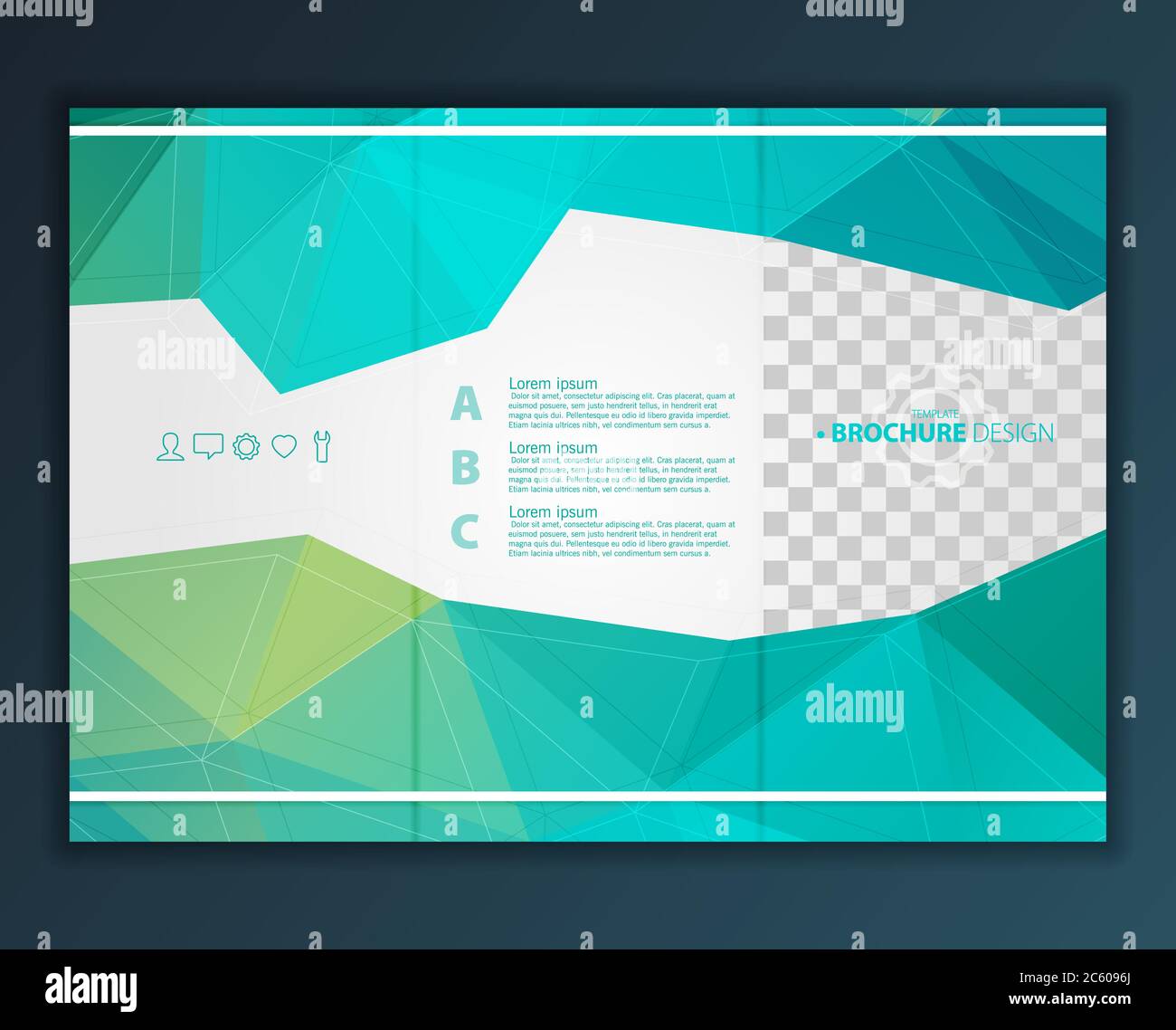 Vector modern tri-fold brochure design template Stock Vector Image ...