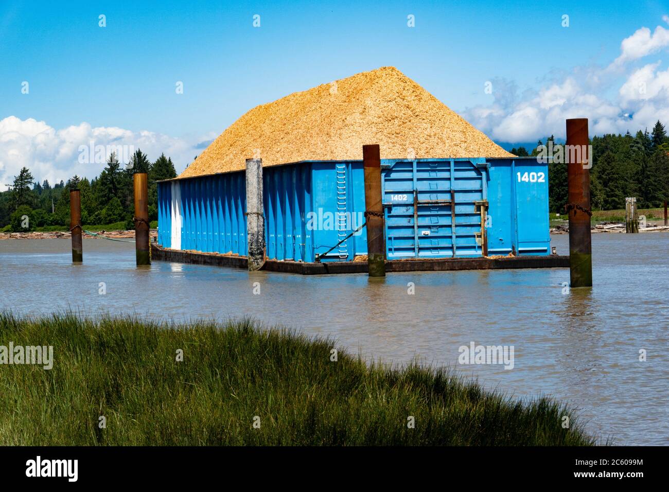 Wood chip barge hi-res stock photography and images - Alamy