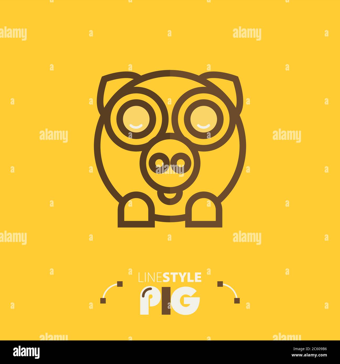 Vector illustration. line style pig Stock Vector Image & Art - Alamy