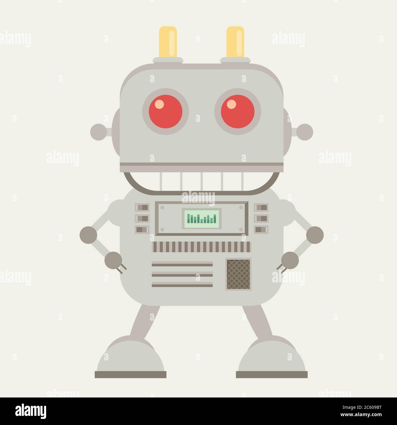 Funny flat vector robot Stock Vector Image & Art - Alamy