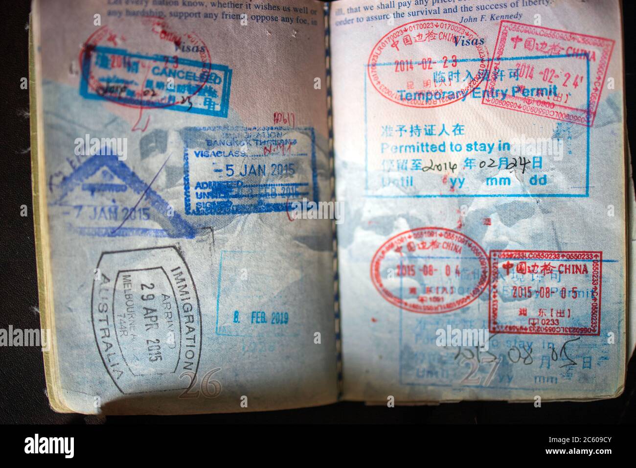 Immigration stamps hi-res stock photography and images - Alamy