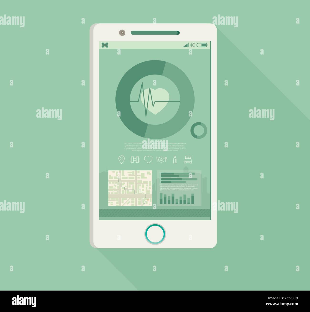 Fitness app phone Stock Vector Images - Alamy