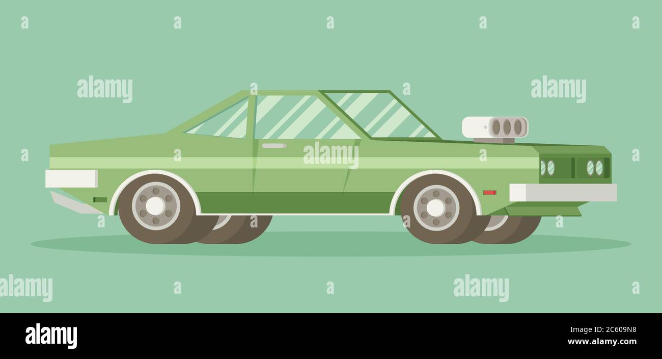 Muscle car. Flat styled vector illustration Stock Vector Image & Art ...