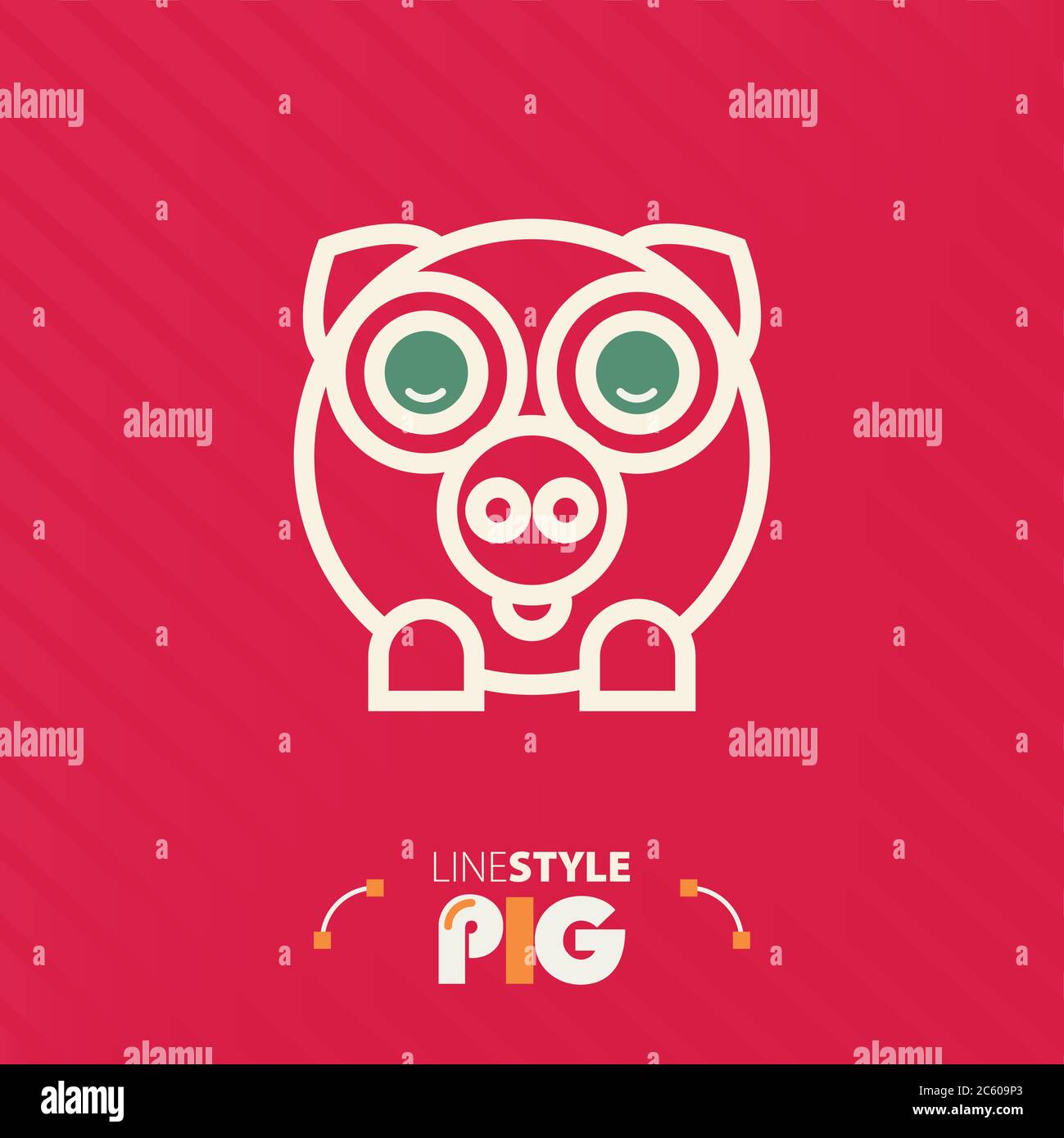 Vector illustration. line style pig Stock Vector Image & Art - Alamy