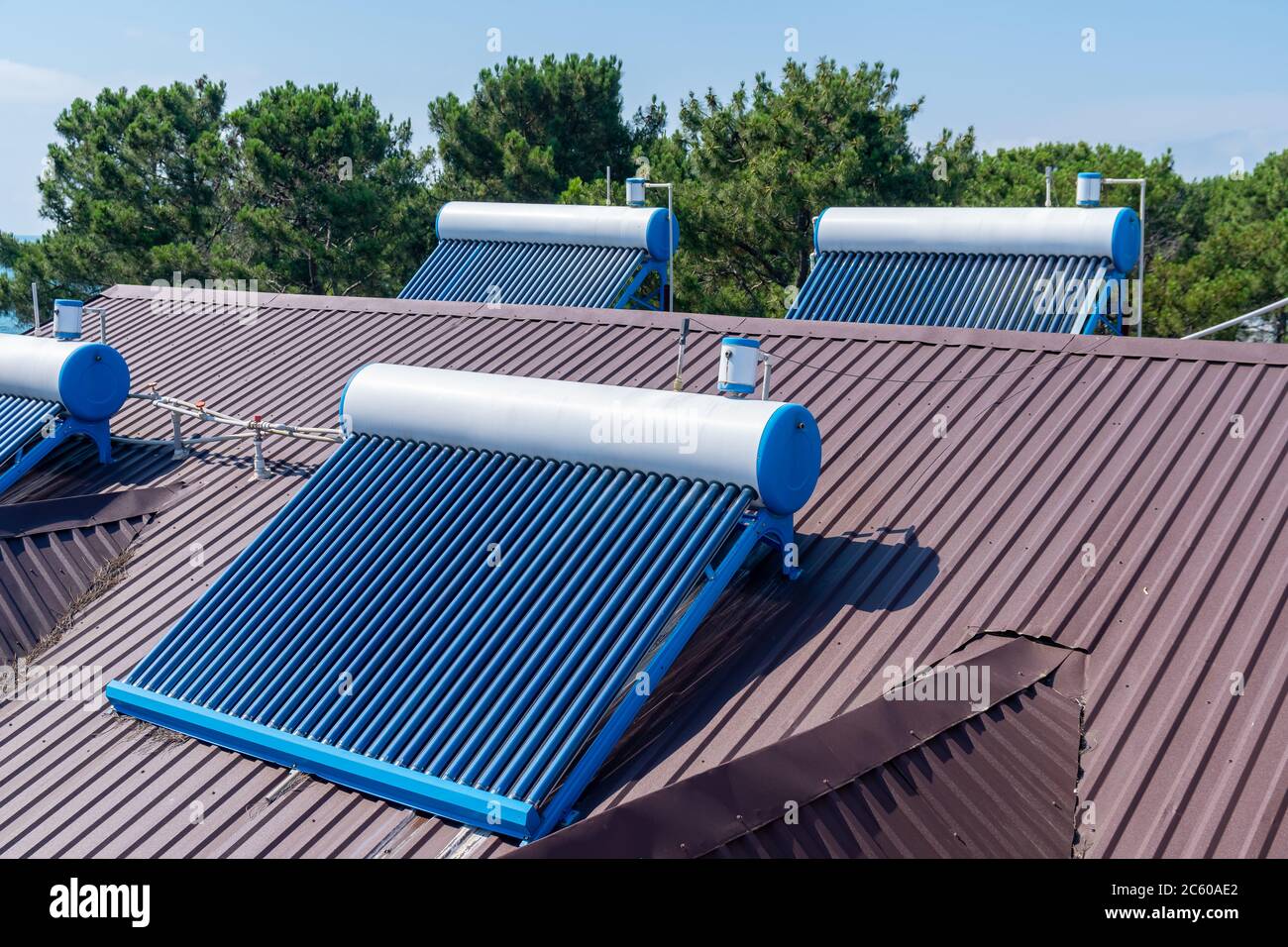 Solar water heater installation hi-res stock photography and images - Alamy