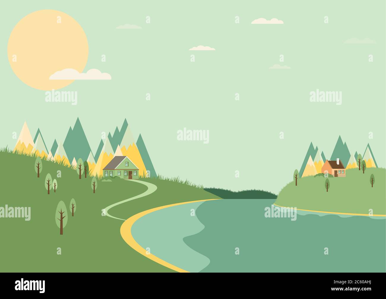 Natural landscape. Vector illustration Stock Vector Image & Art - Alamy