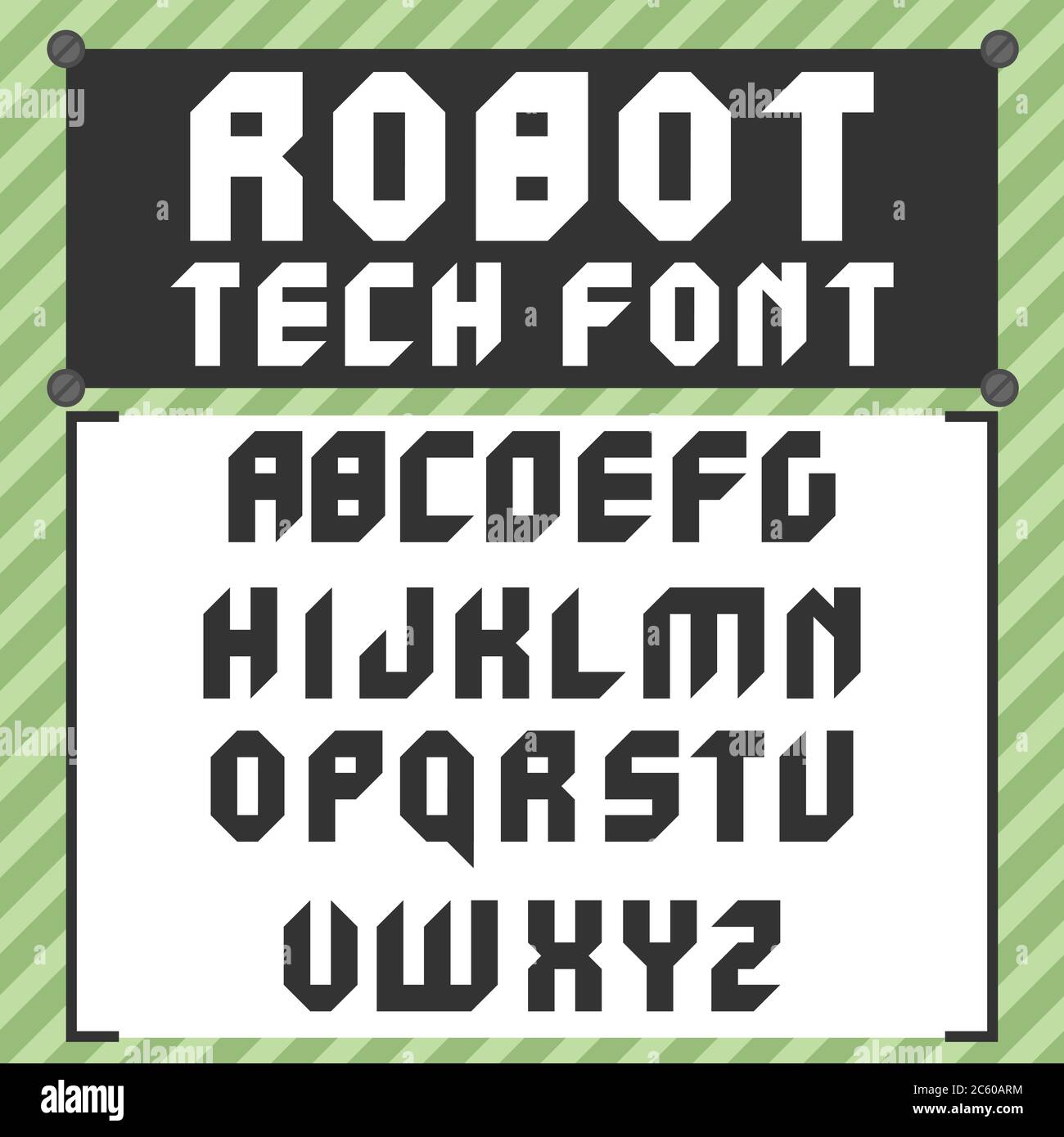 Vector robotic font in flat style Stock Vector Image & Art - Alamy
