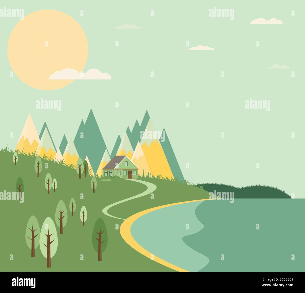 Natural landscape. Vector illustration Stock Vector Image & Art - Alamy