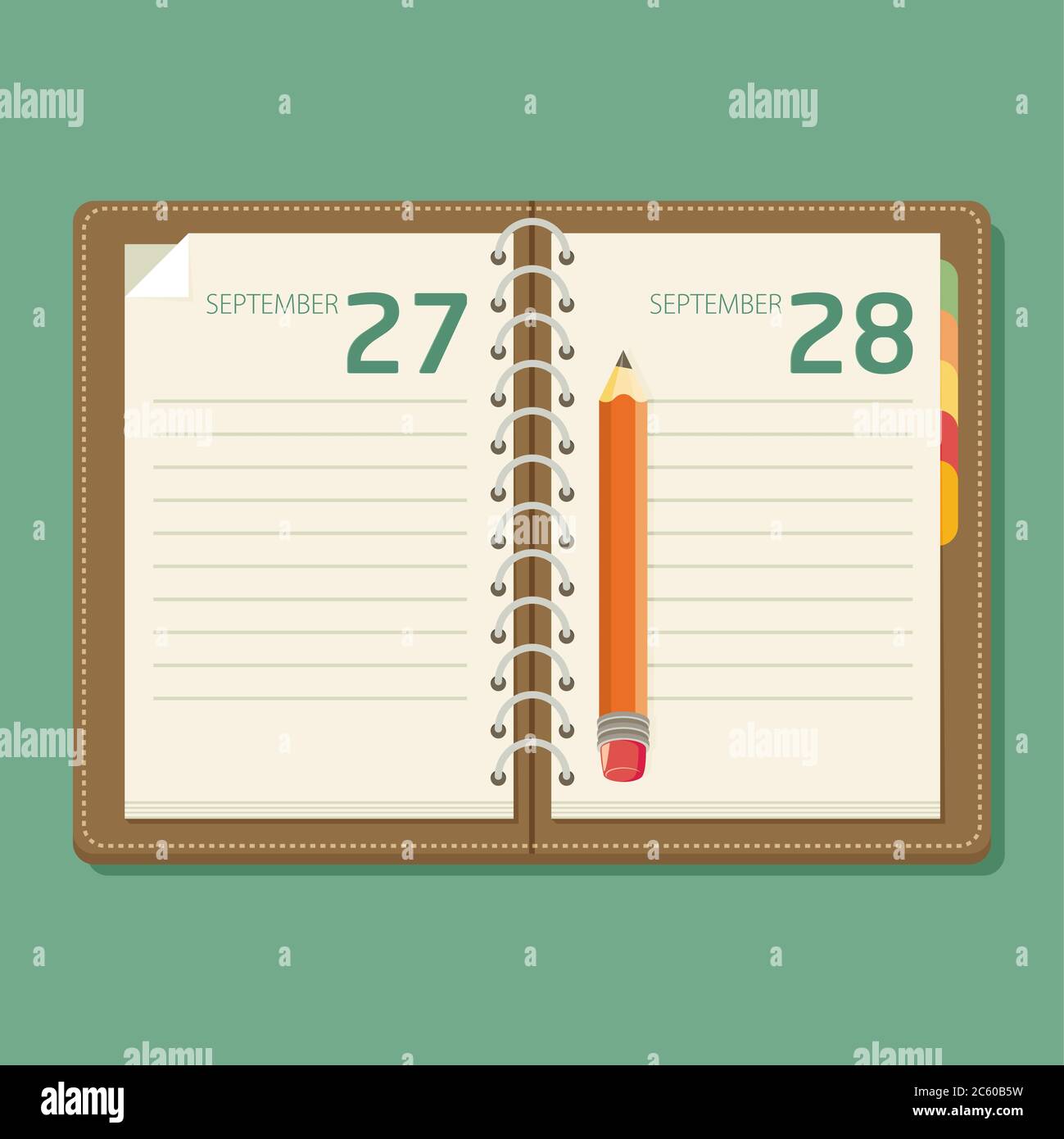 Old notebook pen Stock Vector Images - Alamy