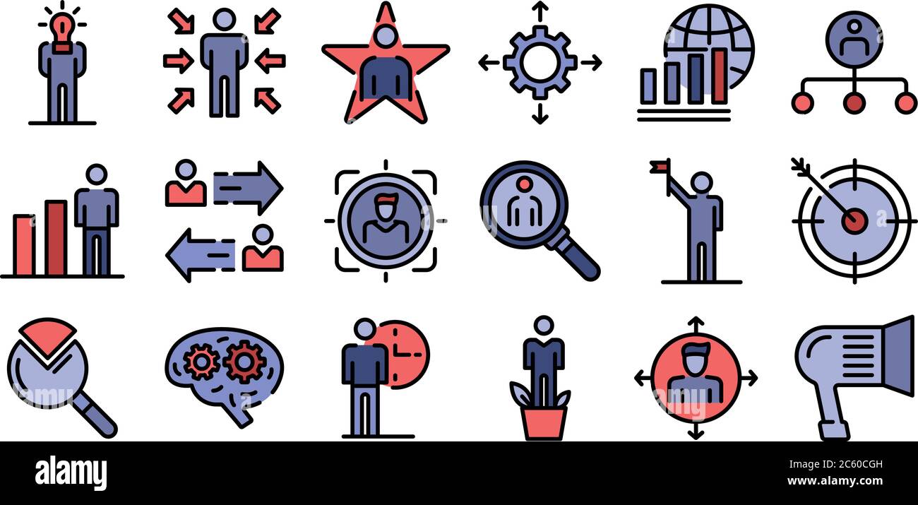 Managing skills icons vector flat Stock Vector Image & Art - Alamy