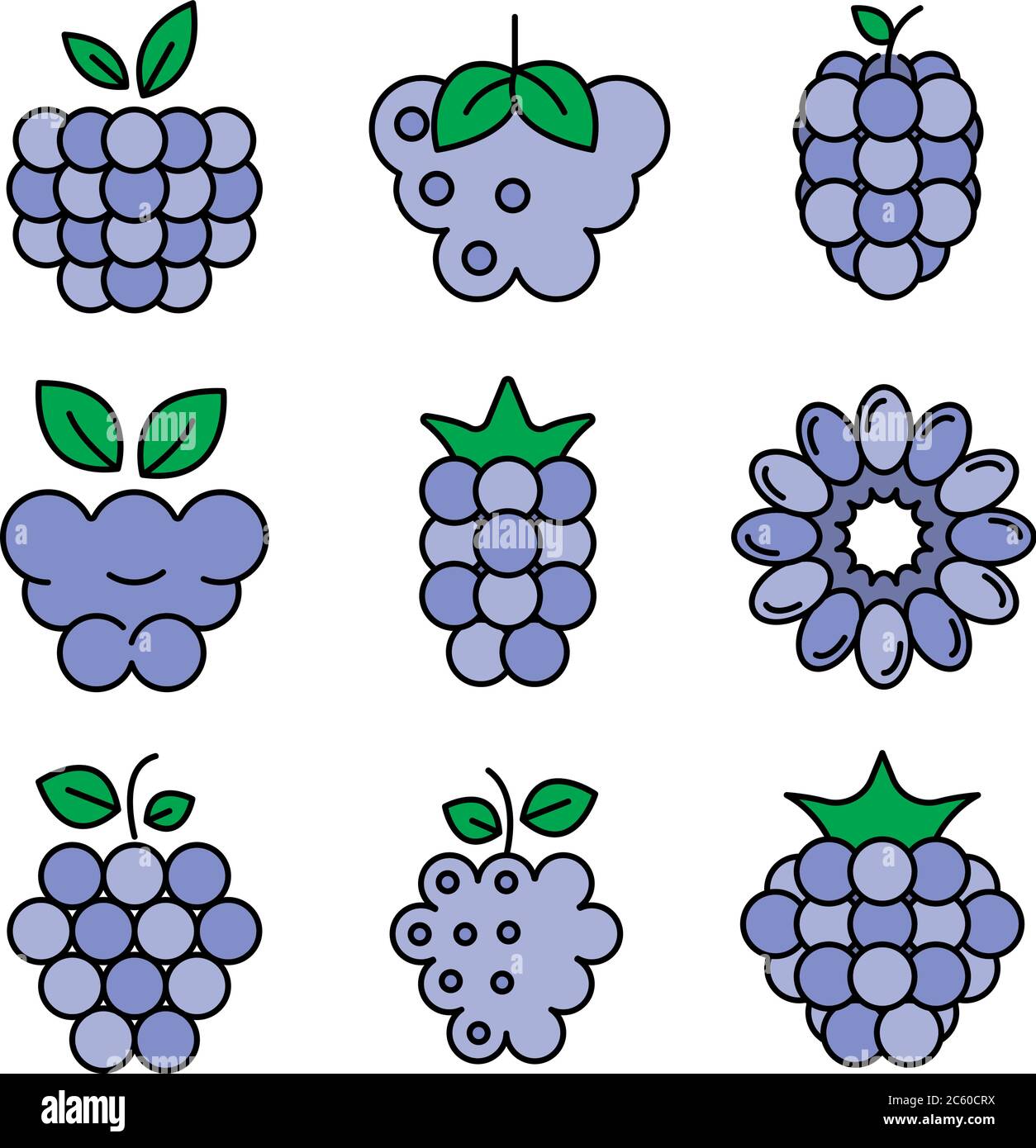Raspberry icons vector flat Stock Vector Image & Art - Alamy
