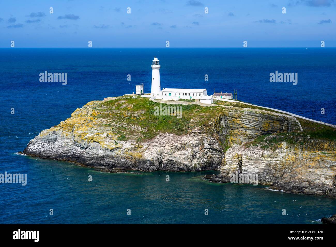 South Stack Lighthouse (1809) is on a small island off Holy Island ...