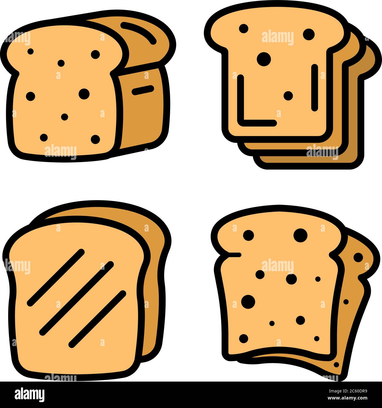 Toast icons vector flat Stock Vector Image & Art - Alamy