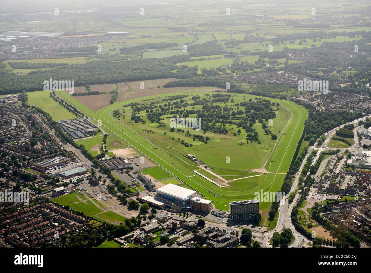An aerial photograph of doncaster race course hi-res stock photography ...