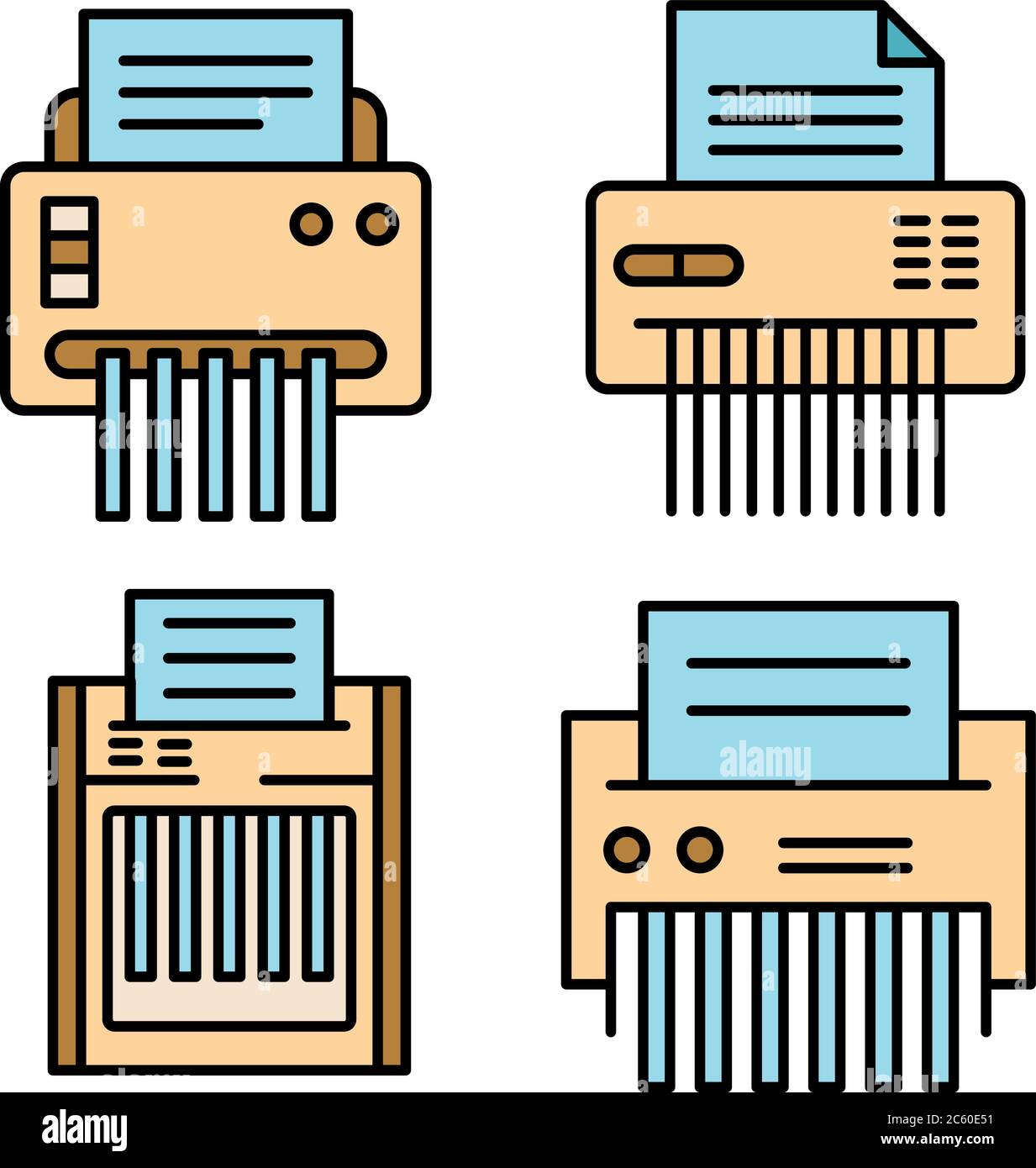 Shredder icons vector flat Stock Vector Image & Art - Alamy