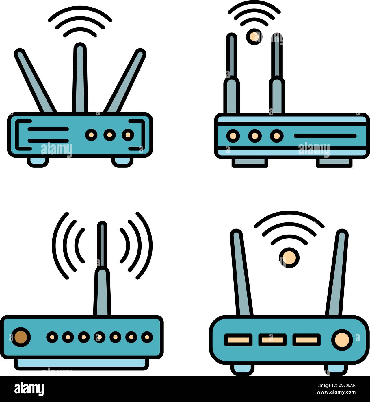 Router icons vector flat Stock Vector Image & Art - Alamy