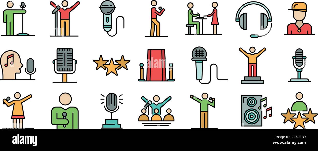 Singer icons vector flat Stock Vector Image & Art - Alamy