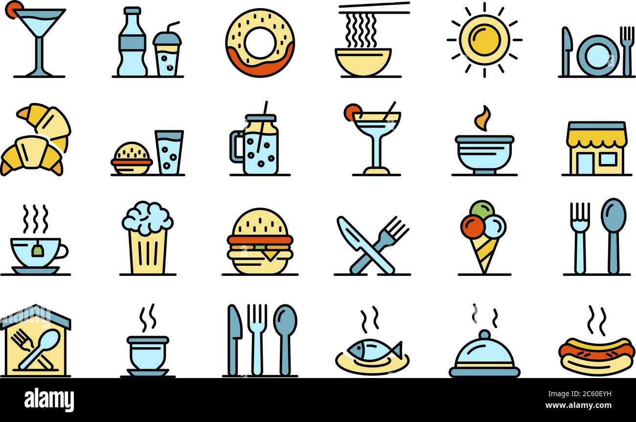 Food courts icons vector flat Stock Vector Image & Art - Alamy