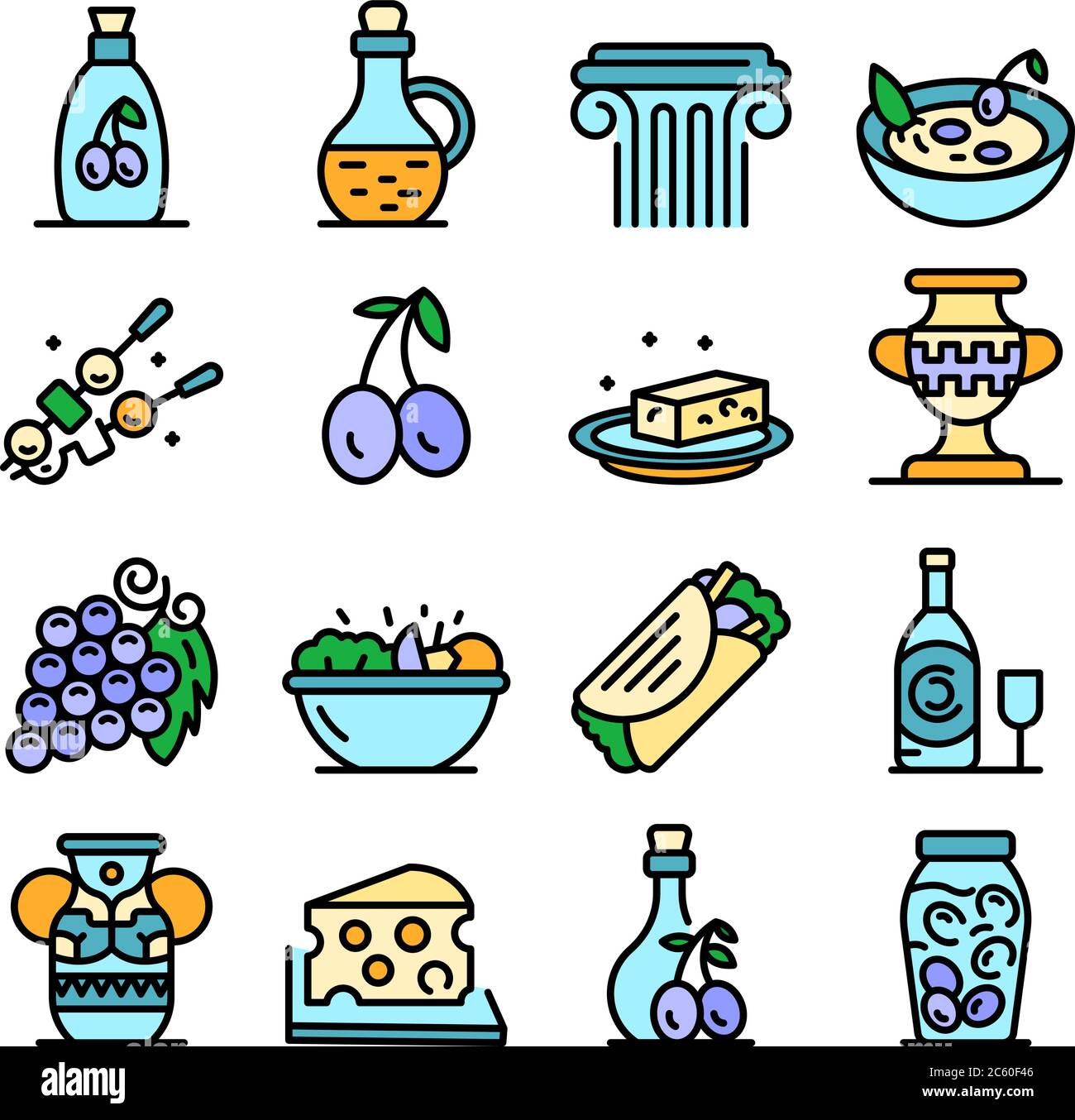 Greek cuisine seafood meat Stock Vector Images - Alamy