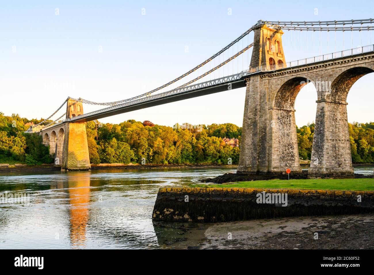 The Menai Suspension Bridge (1826), designed by Thomas Telford ...