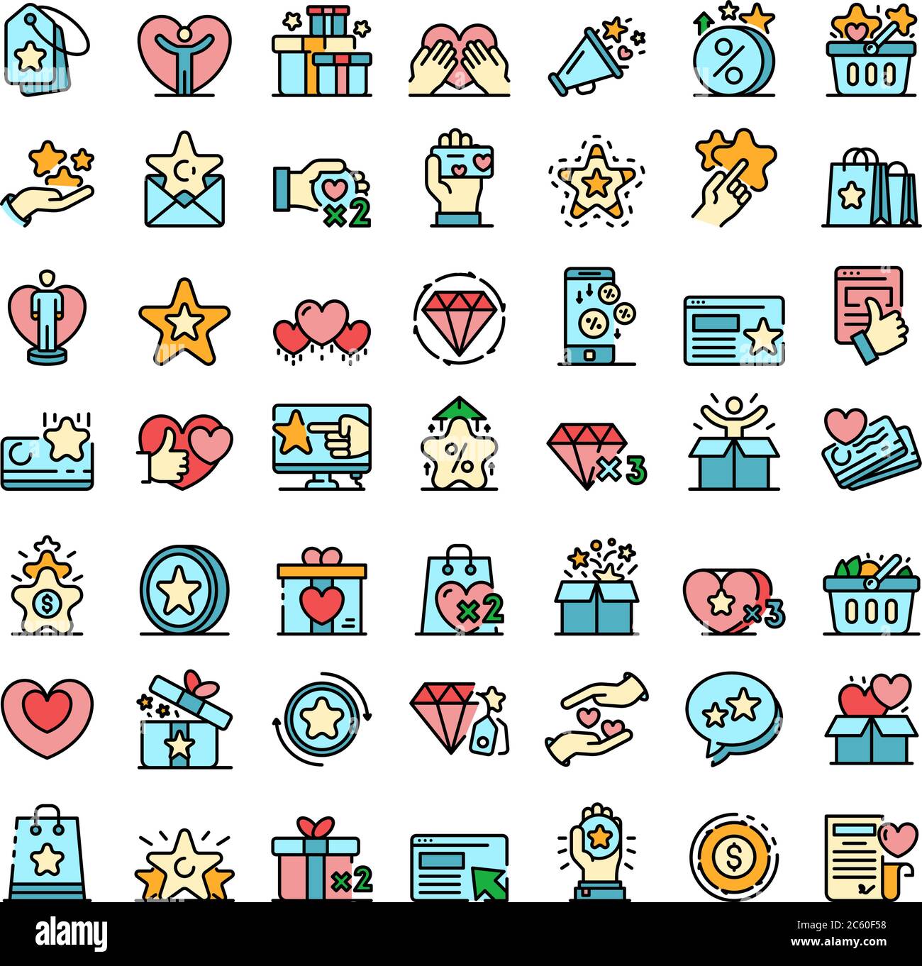 Loyalty program icons vector flat Stock Vector Image & Art - Alamy