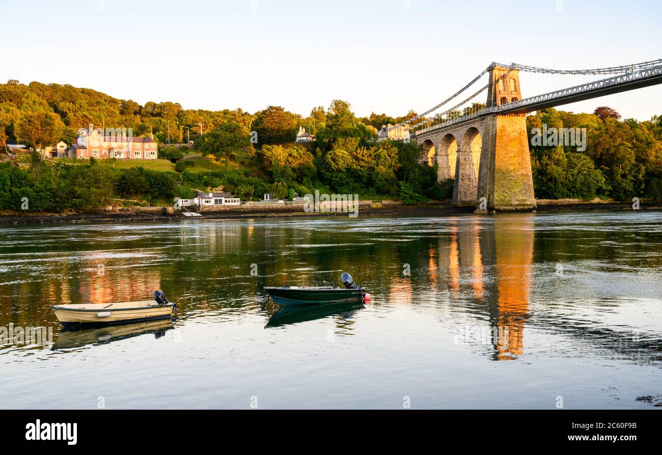 The Menai Suspension Bridge (1826), designed by Thomas Telford ...
