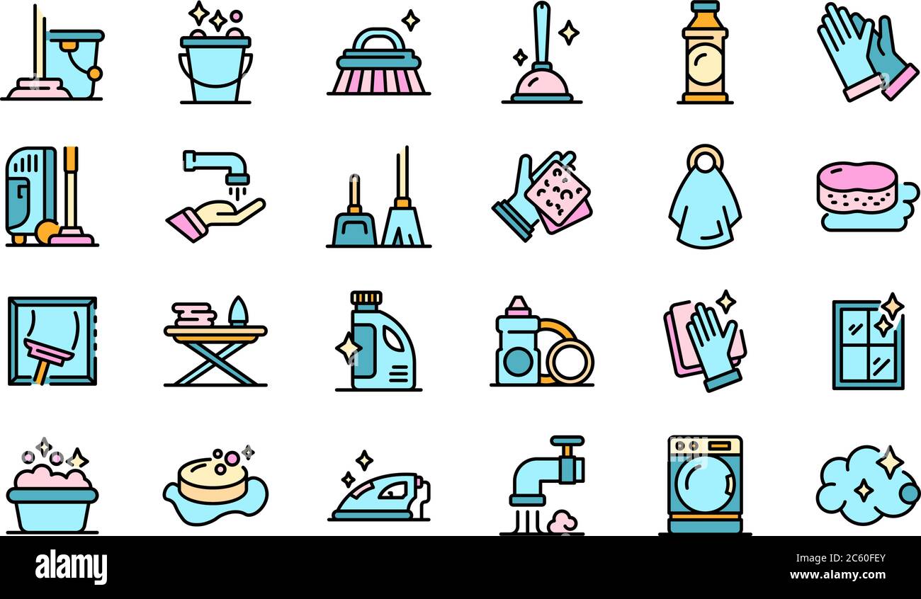 Housekeeping icons vector flat Stock Vector Image & Art - Alamy