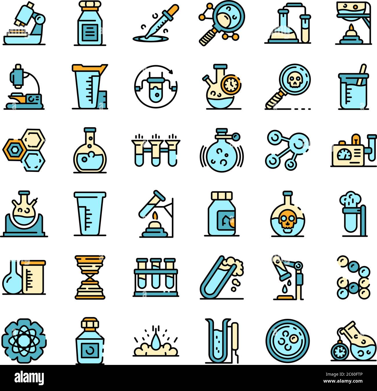 Chemical laboratory experiment icons vector flat Stock Vector Image ...