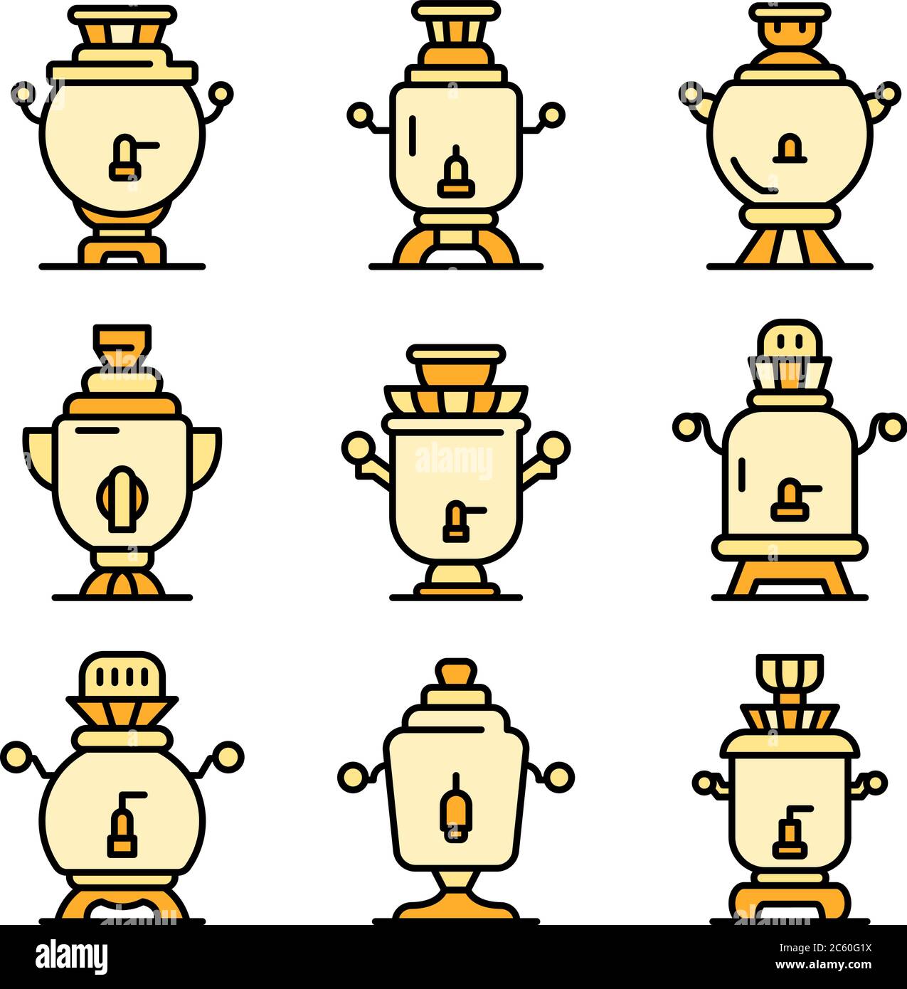 Samovar icons vector flat Stock Vector Image & Art - Alamy