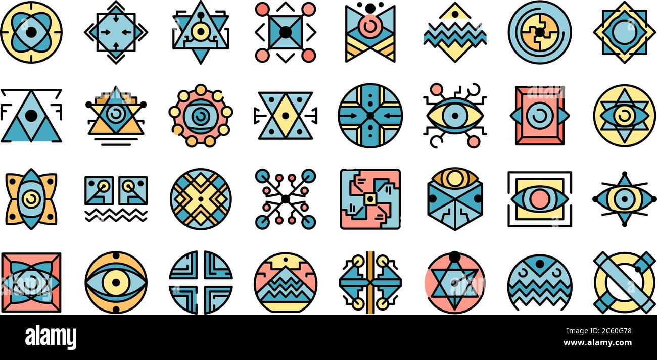 Alchemy icons vector flat Stock Vector Image & Art - Alamy