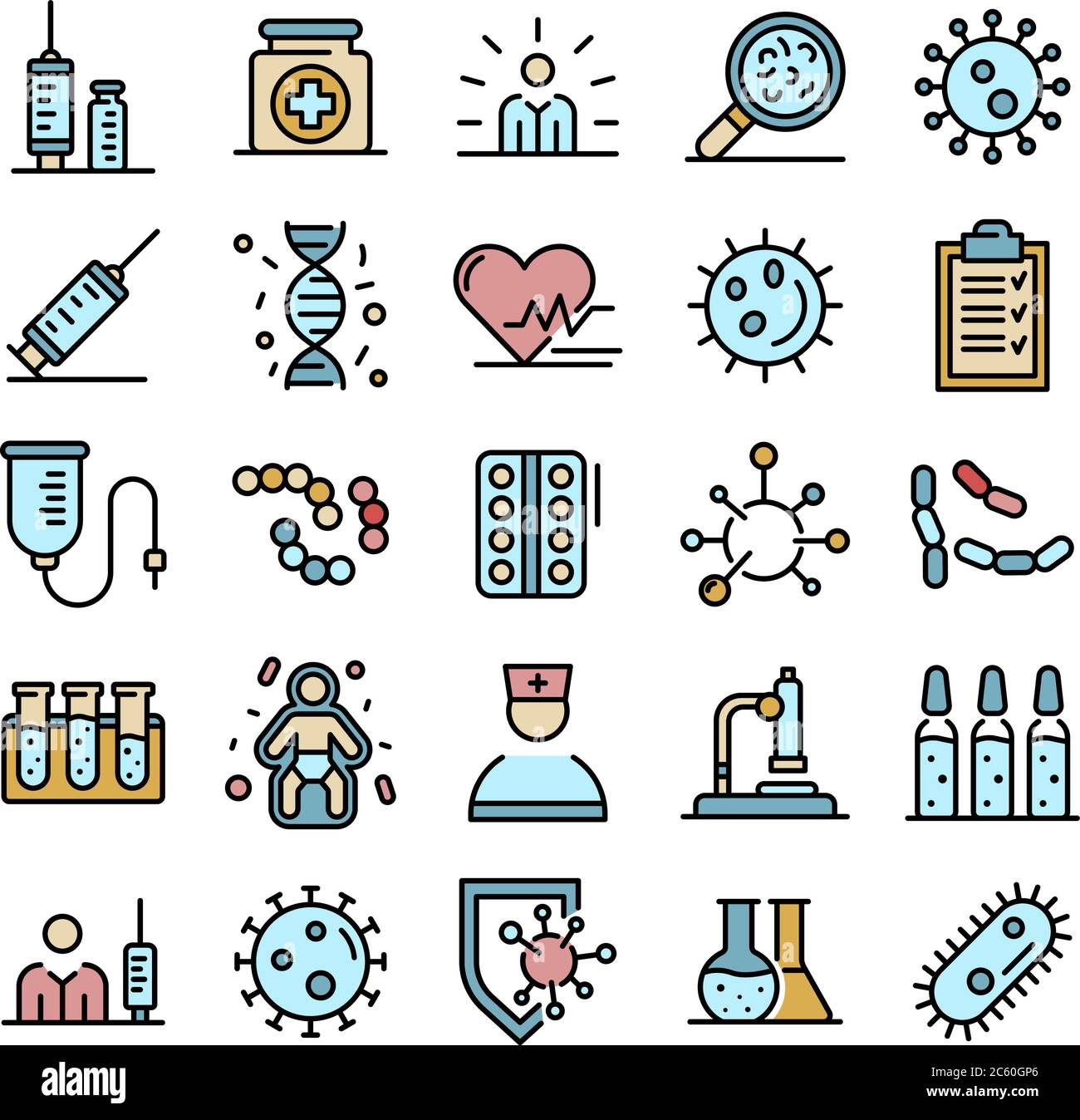 Immunization icons vector flat Stock Vector Image & Art - Alamy