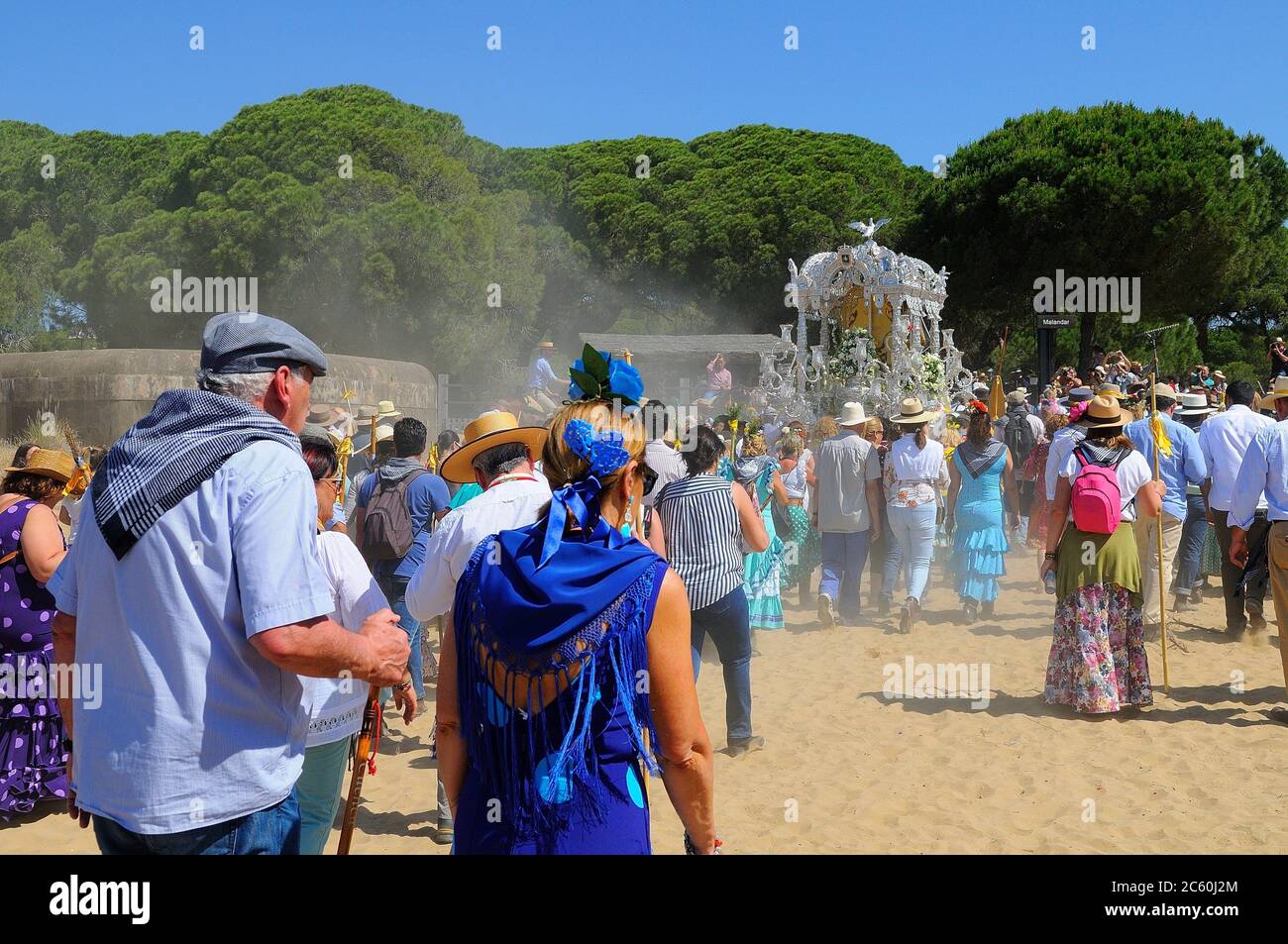 Simpecado (banner of the Virgin) Pilgrimage of El Rocío. Doñana ...