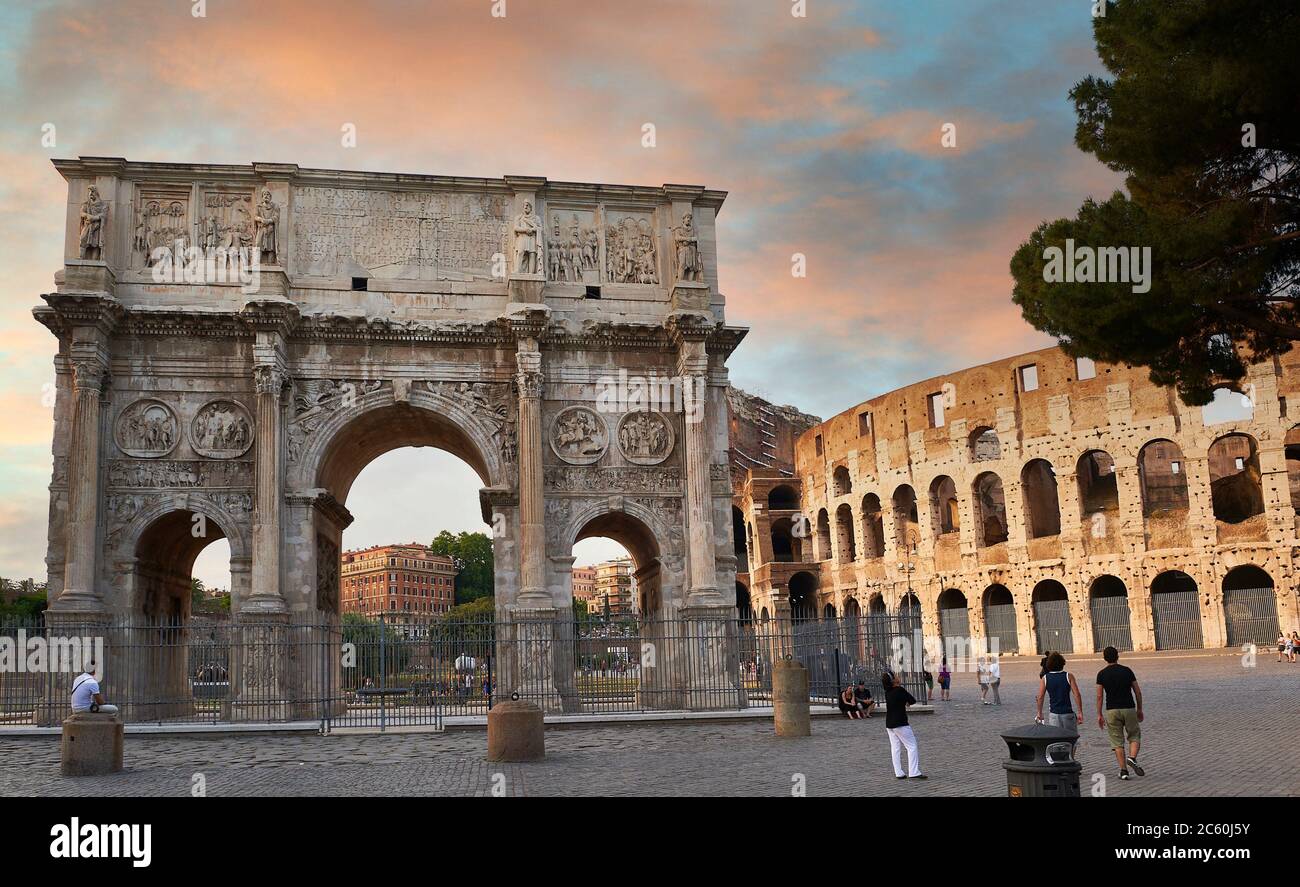 Colosseo the colosseum ancient triumphal arch of constantine arc hi-res ...