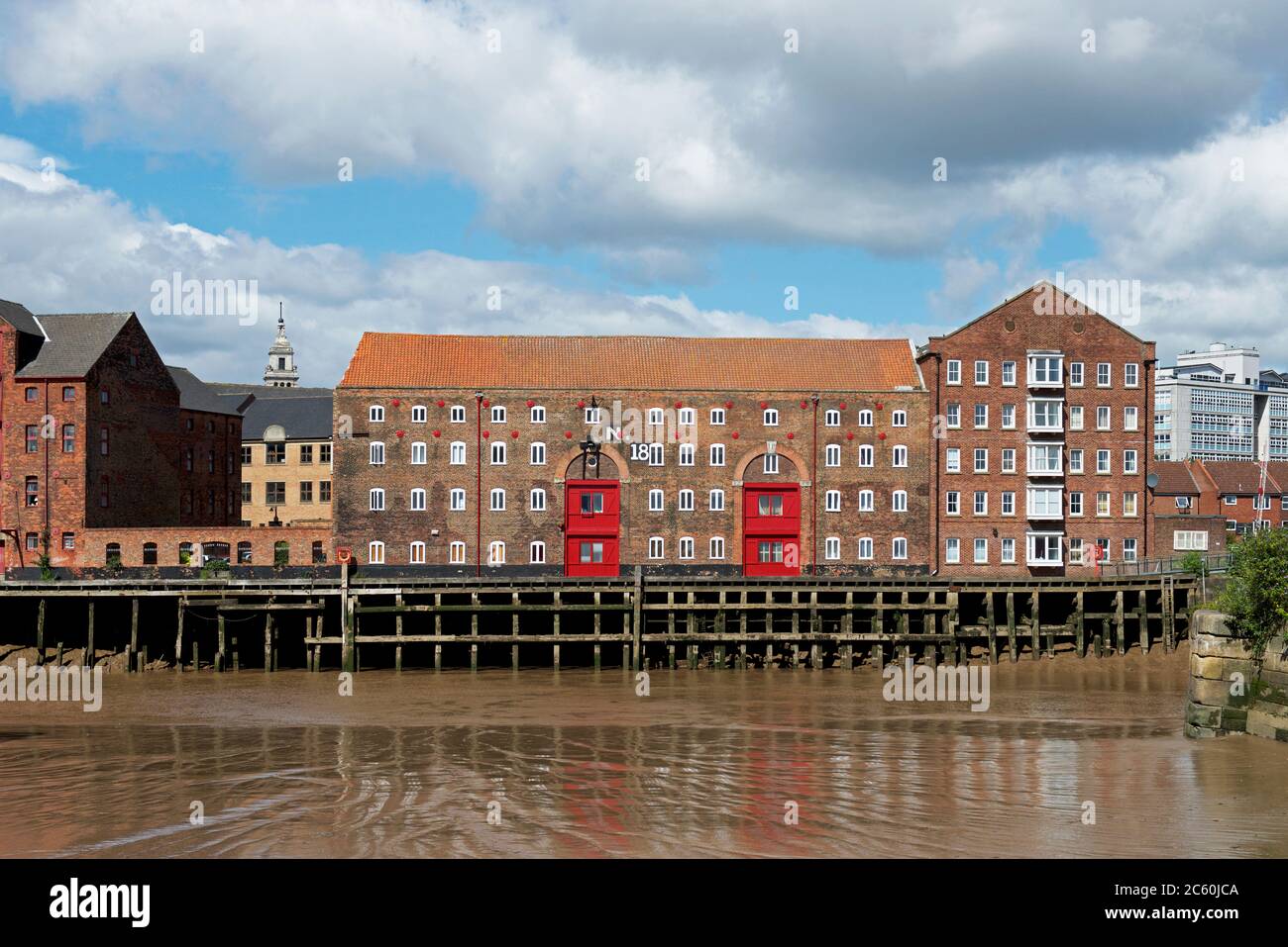 Warehouses overlooking the River Hull, Hull, Humberside, East Yorkshire ...